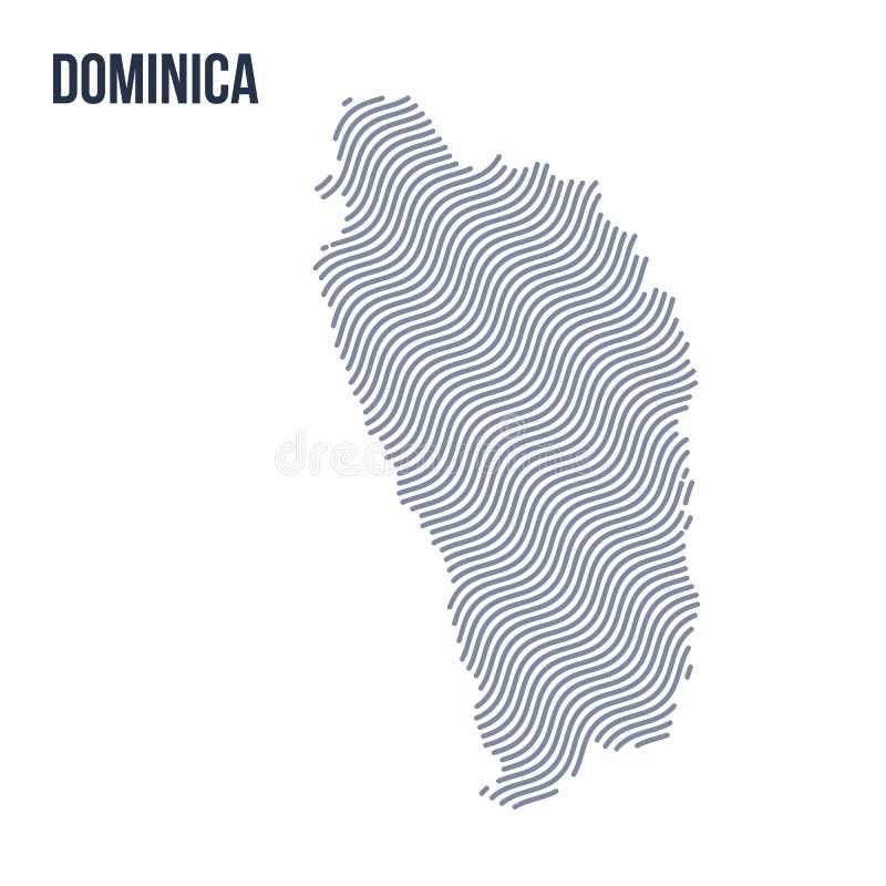 Vector Abstract Wave Map of Dominica Isolated on a White Background ...