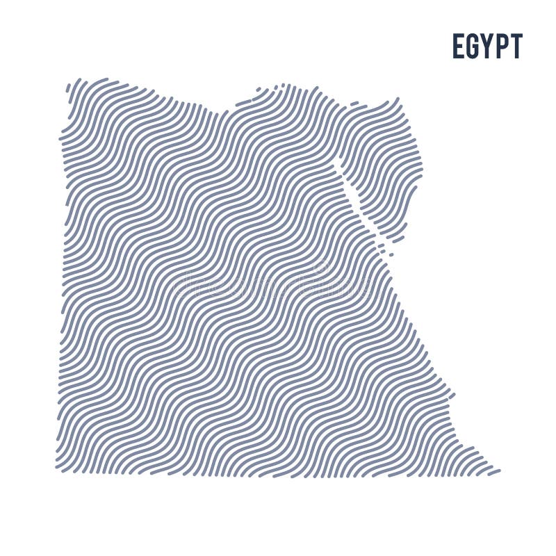 Vector Abstract Wave Map of Egypt Isolated on a White Background. Stock ...