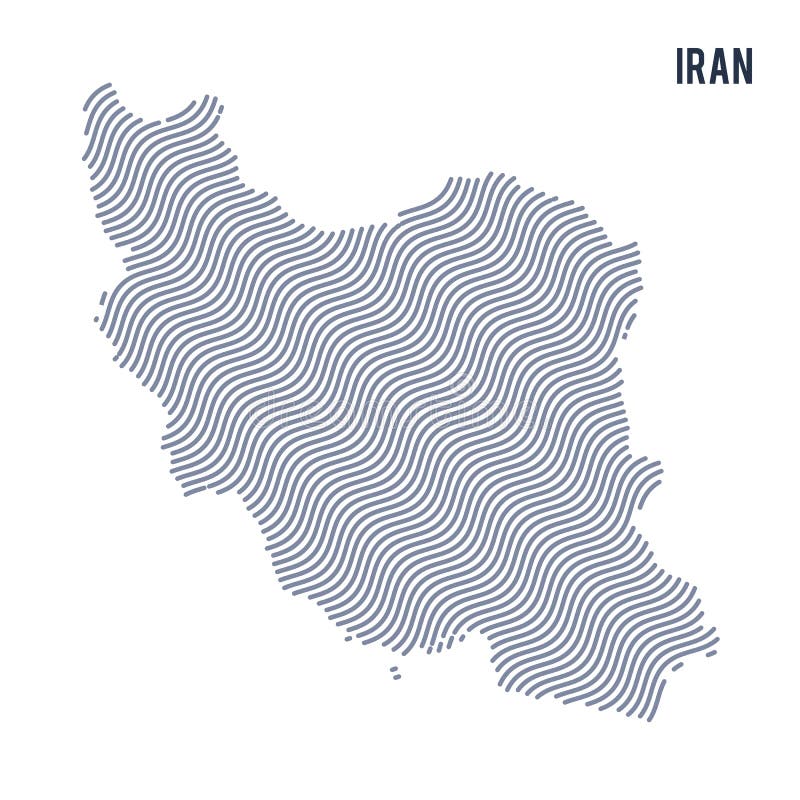 Vector Abstract Wave Map of Iran Isolated on a White Background. Stock ...