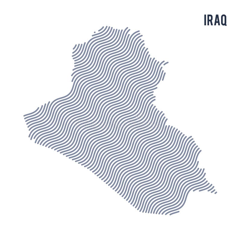 Vector Abstract Wave Map of Iraq Isolated on a White Background. Stock ...
