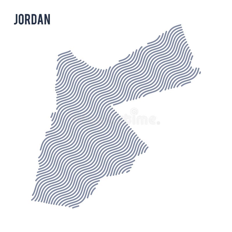 Vector Abstract Wave Map of Jordan Isolated on a White Background ...