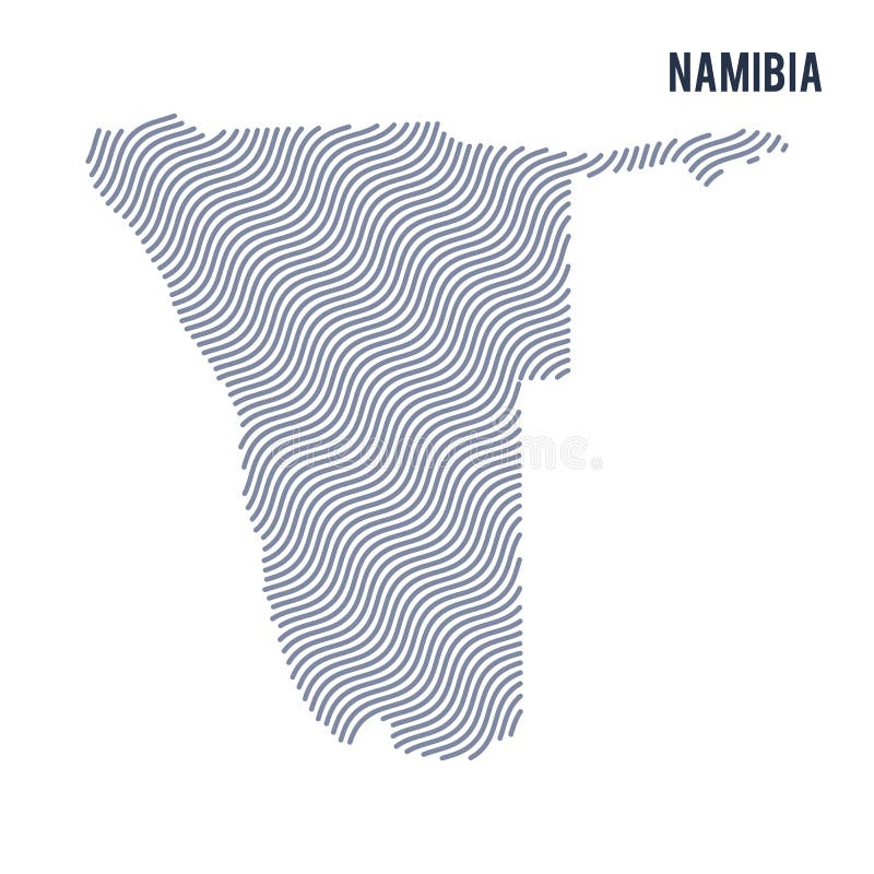 Vector Abstract Wave Map of Namibia Isolated on a White Background ...