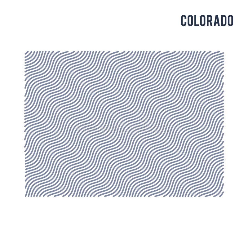Vector Abstract Wave Map of State of Colorado Isolated on a White ...