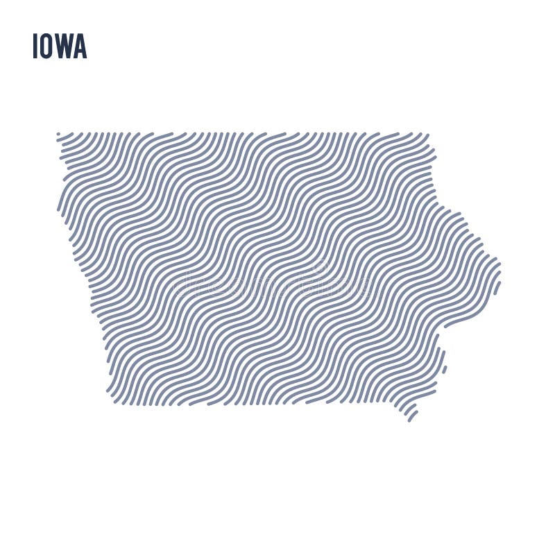Vector Abstract Wave Map of State of Iowa Isolated on a White ...