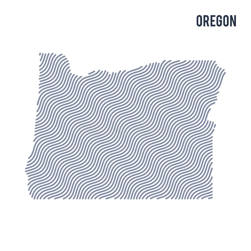 Vector Abstract Wave Map of State of Oregon Isolated on a White ...