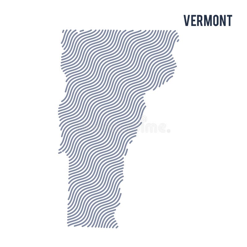 Vector Abstract Wave Map of State of Vermont Isolated on a White ...
