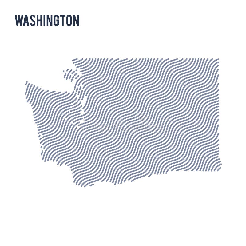 Vector Abstract Wave Map Of State Of Washington Isolated On A White ...