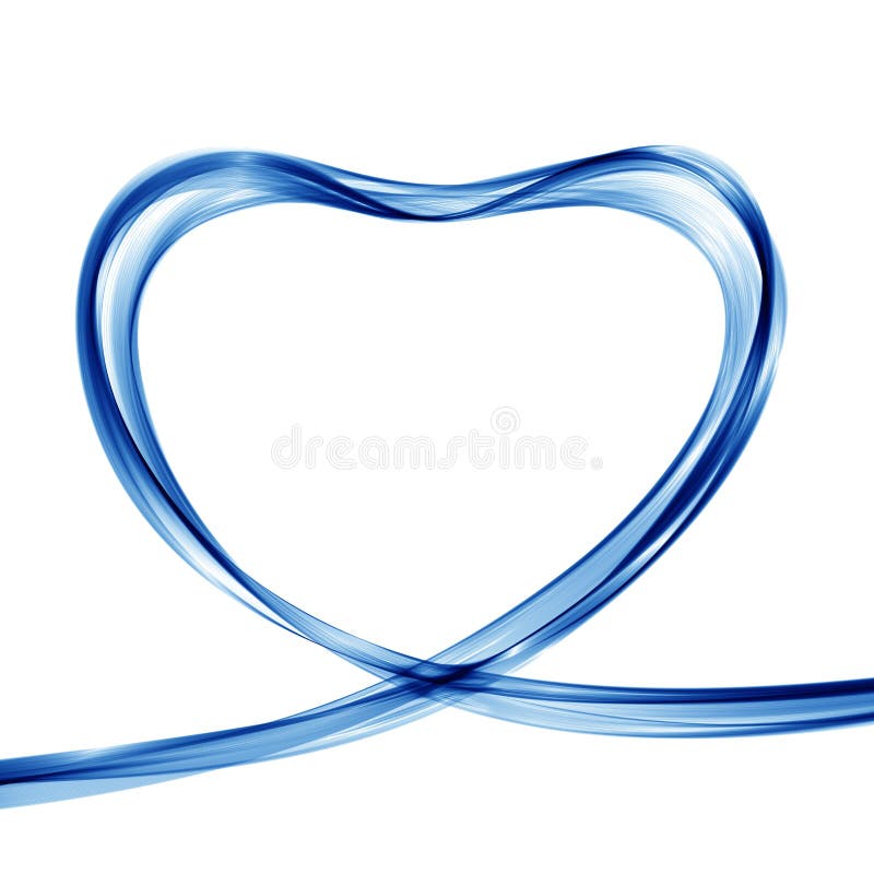 Vector Abstract Waves Background in the Shape of a Heart. Stock Vector ...