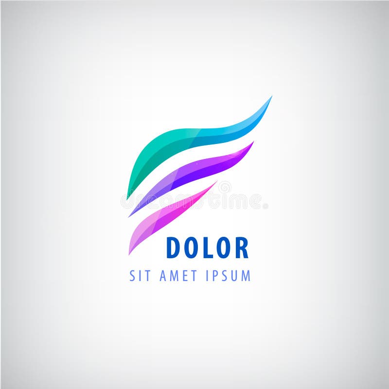 Vector Abstract Wavy Logo, 3 Parts, Dynamic Logotype Stock Vector ...