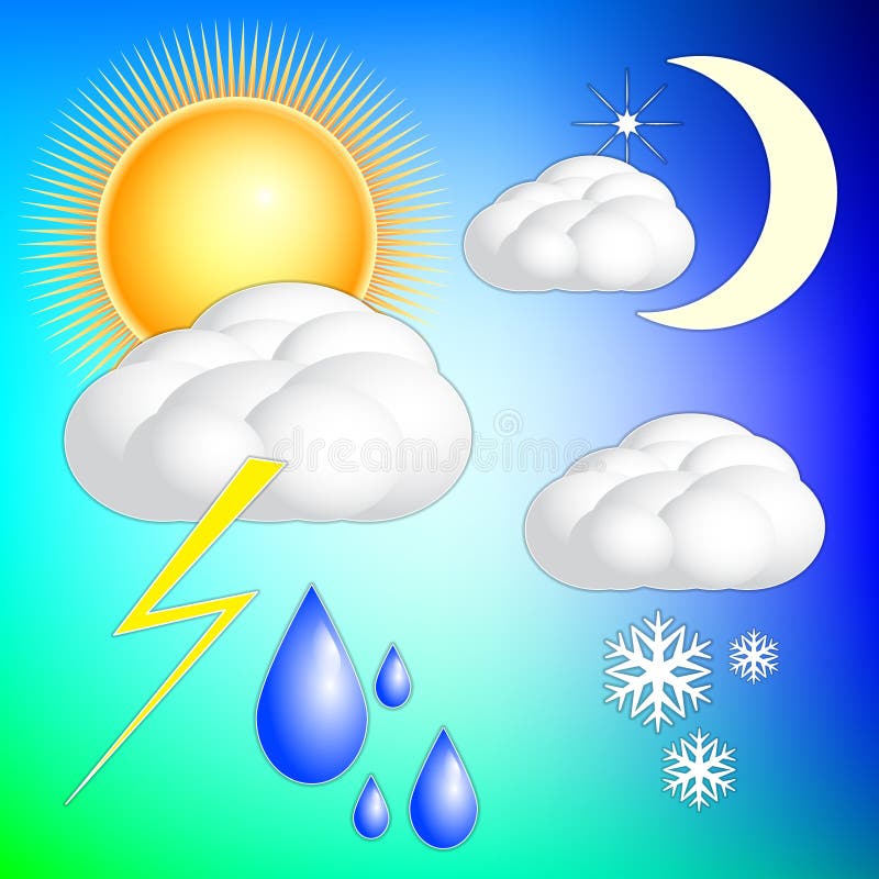 Vector Abstract Weather Image Set Stock Vector - Illustration of ...