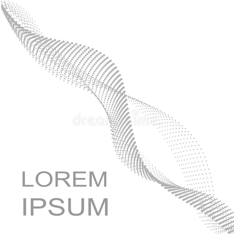Vector Abstract White Background with Waves of Gray Dots. Stock Vector ...