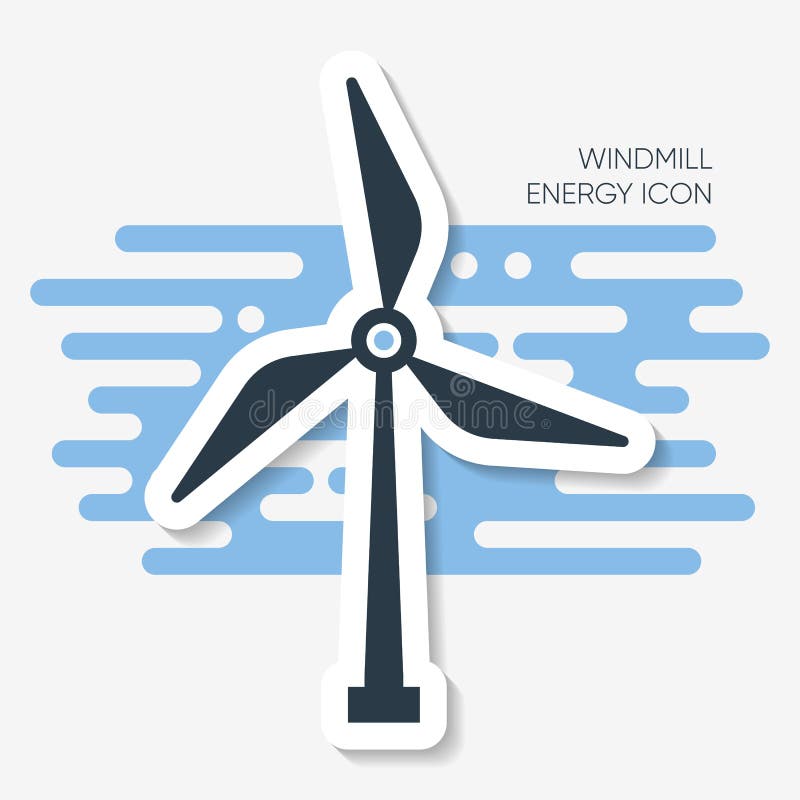 Vector Abstract Windmill Energy Label with Shadow Stock Vector ...