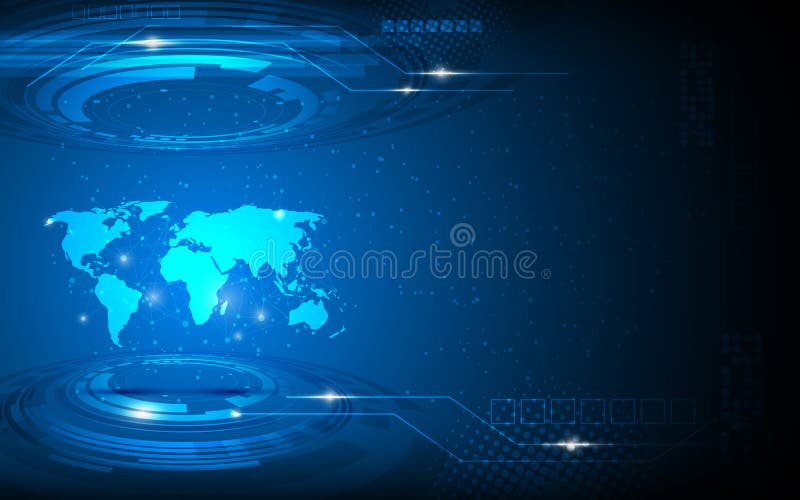 Vector Abstract World Map Hi Tech Innovation Concept Background Stock ...