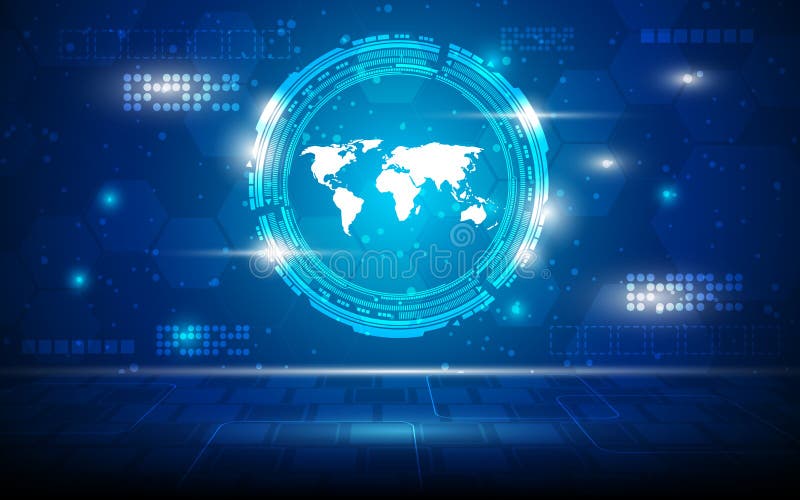 Vector Abstract World Map Hi Tech Perspective Sci Fi Concept Background ...