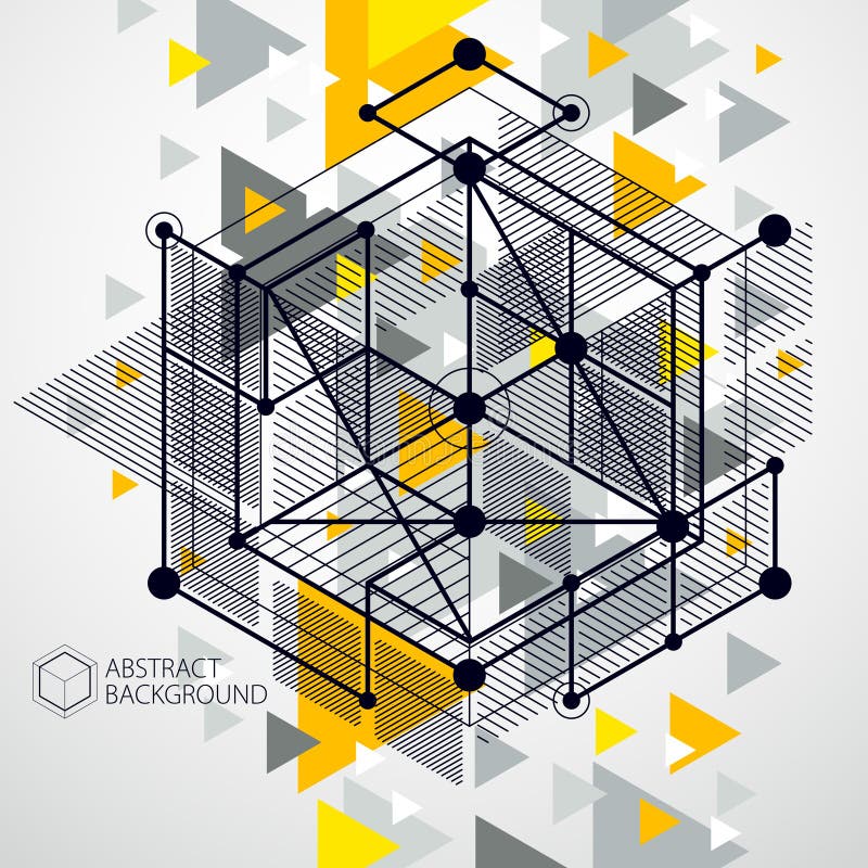 Vector Abstract Yellow Background Created in Isometric Mesh Line Stock ...