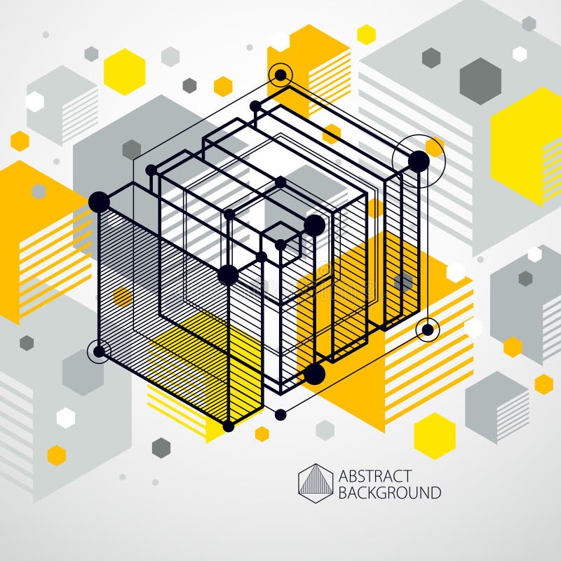 Vector Abstract Yellow Background Created in Isometric Mesh Lines Style ...