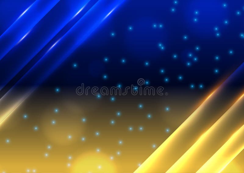 Abstract Yellow and Blue Background with Light Effects Stock Vector ...