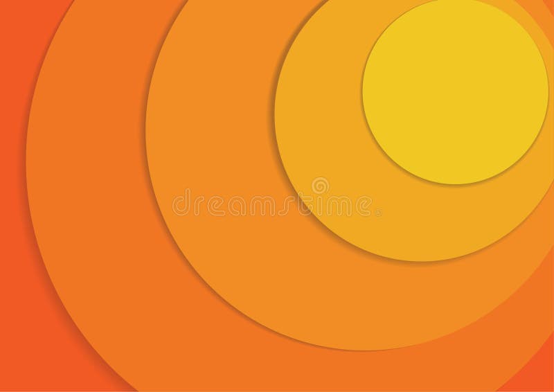 Vector : Abstract Yellow and Orange Circles Layer with Shadow Stock ...