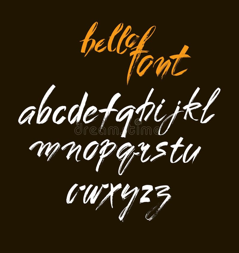 Vector Acrylic Brush Style Hand Drawn Alphabet Font Stock Vector ...