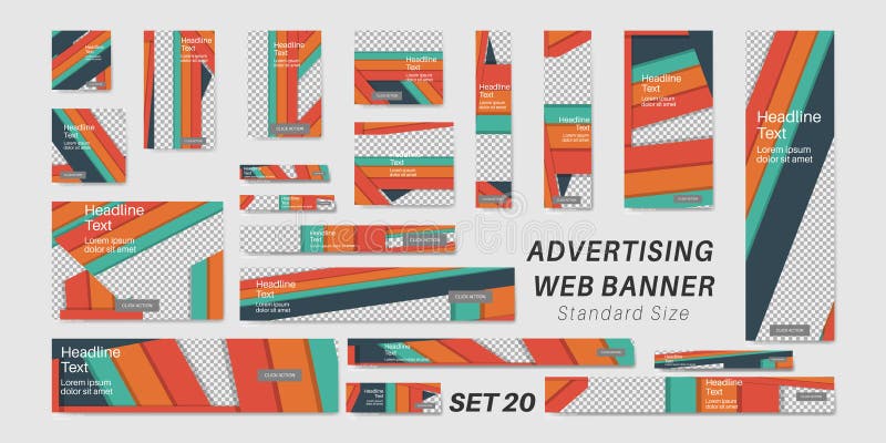Vector Ad Web Banner with Standard Size. Design Template for Your ...