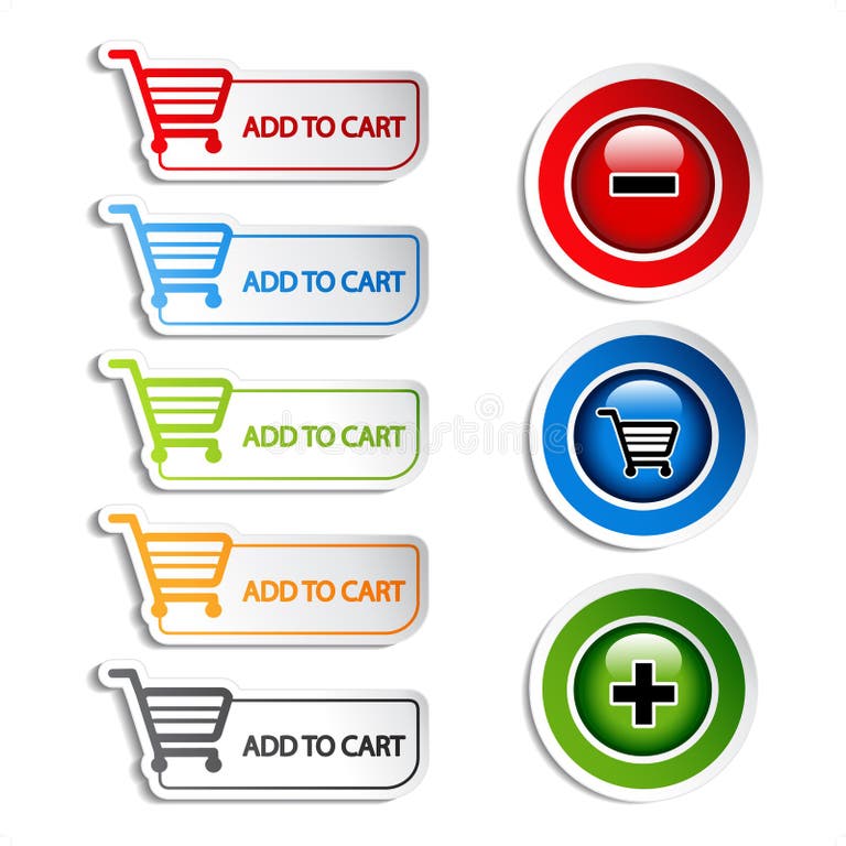 Vector Add Delete Shopping Cart Item Stock Vector - Illustration of ...