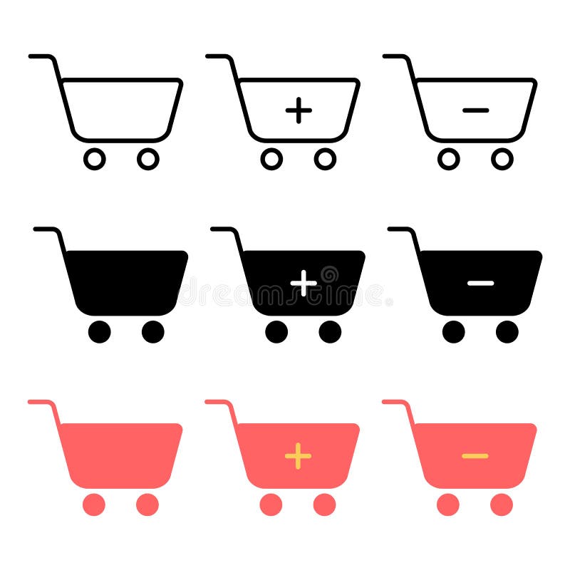 Vector Add Delete Shopping Cart Item Eps 10 Stock Vector - Illustration ...