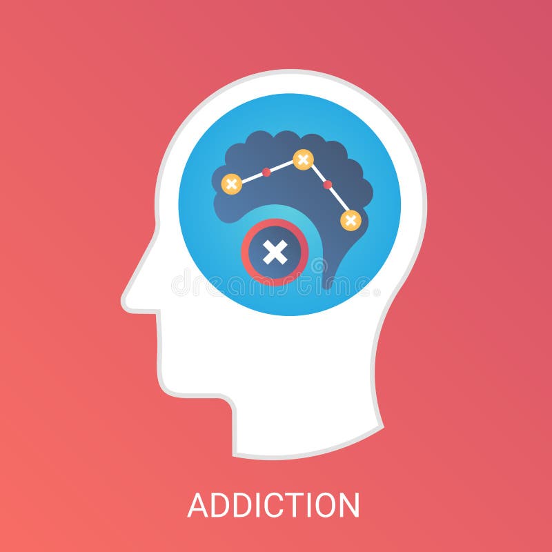 Vector Addiction Concept. Modern Gradient Flat Style. Stock Vector ...