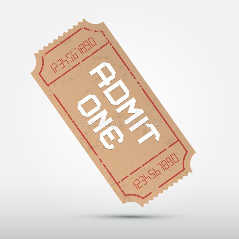 Vector Admit One Ticket Illustration Stock Vector - Illustration of ...