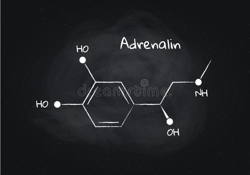 Vector Adrenalin Structure Banner Illustration. Hormone Associated with ...