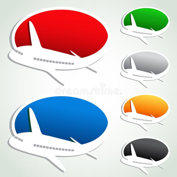 Vector Advertisement Bubbles with Airplane Stock Vector - Illustration ...