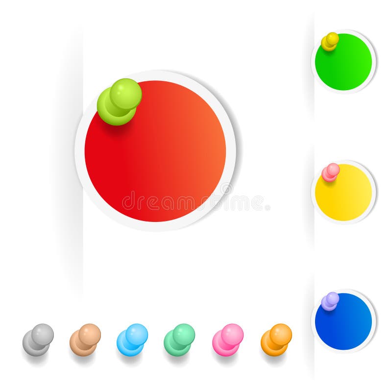 Vector Advertising Labels with Pins Stock Vector - Illustration of ...