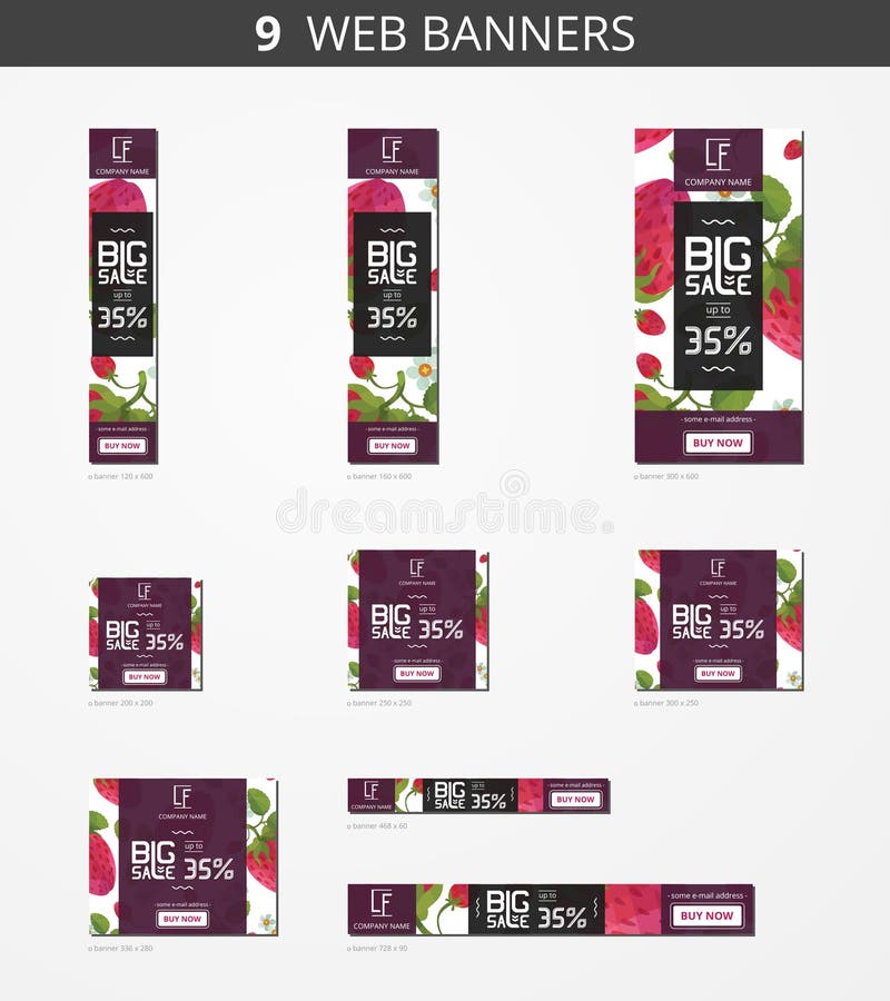 Vector Advertising Web Banners with Cacao and Flowers Stock Vector ...