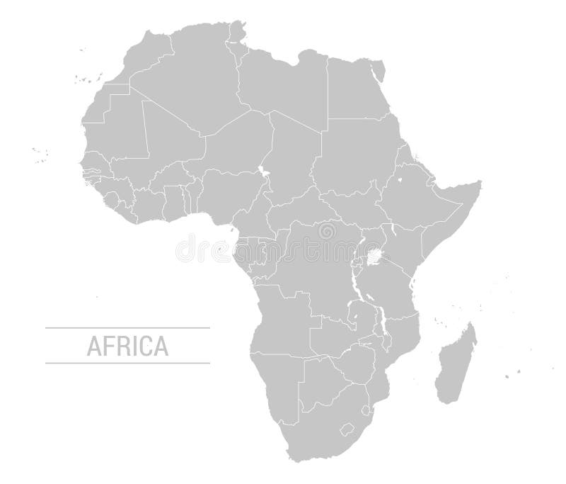 Vector Africa grey map stock vector. Illustration of decoration - 114291612