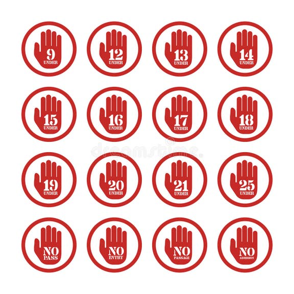 Vector Age Limitation and Restriction Signs Set Stock Vector ...