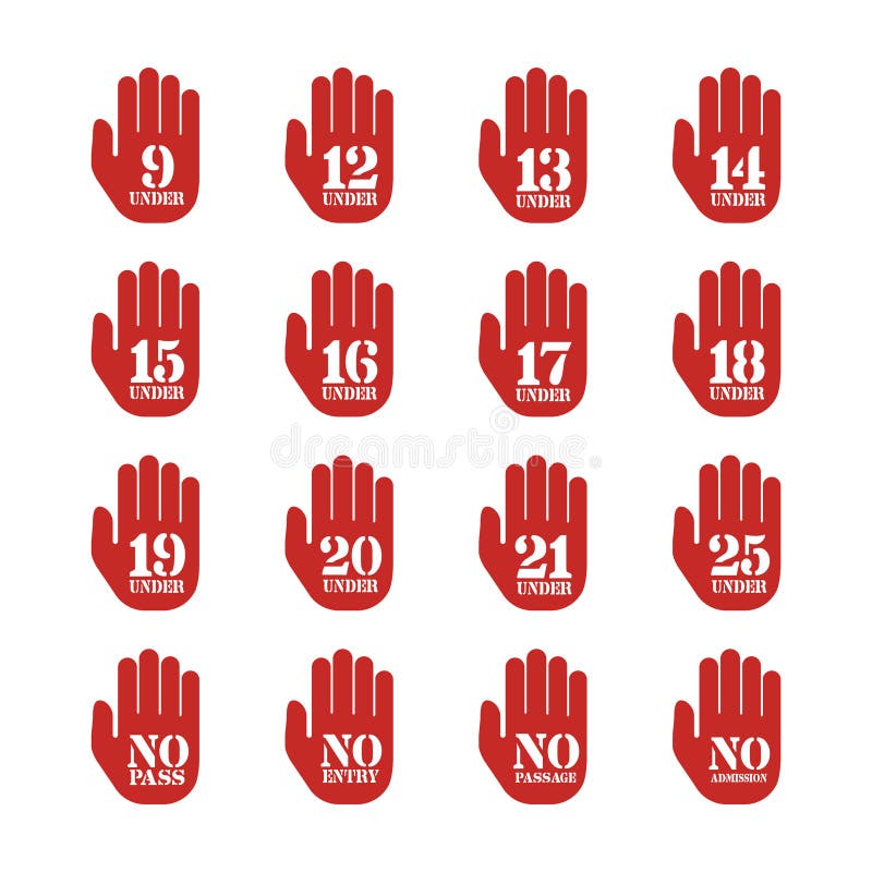 Vector Age Limitation and Restriction Signs Set Stock Vector ...