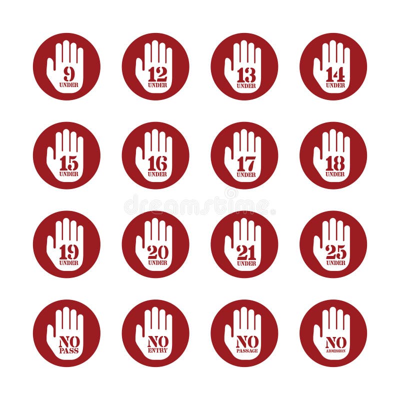 Set of Restriction Signs in Flat Design. No Entry and Stop Signs Stock ...