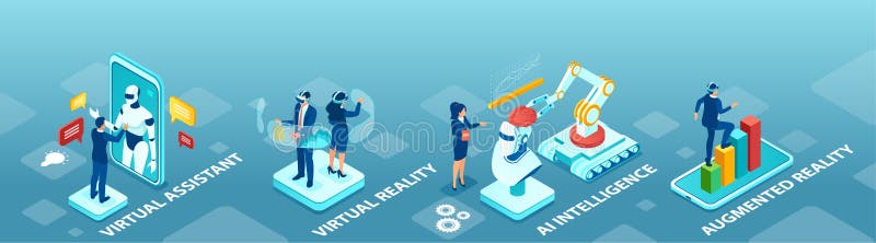 Vector for AI, Virtual Reality, Augmented Reality and Virtual Assistant ...