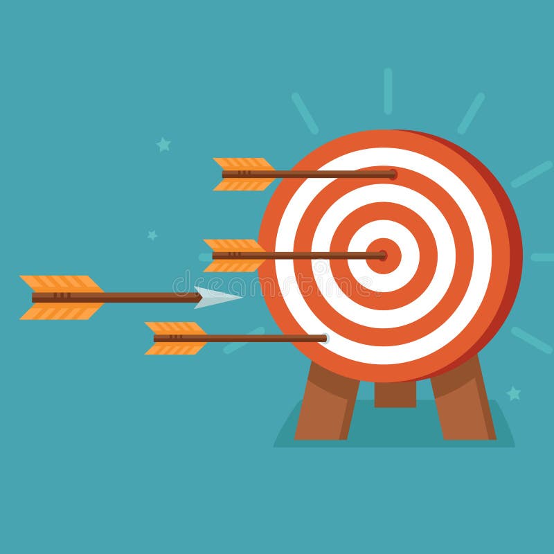 Vector Aim With Arrows On Flat Style Stock Vector Illustration Of