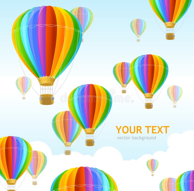 Vector Air Ballons Background Stock Vector - Illustration of hotair ...