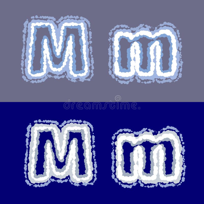 Vector Letter M on Grey and Blue Background Stock Vector - Illustration ...