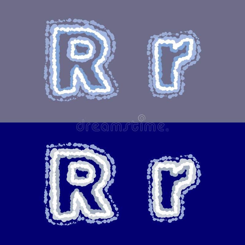 Vector Letter R on Grey and Blue Background Stock Vector - Illustration ...