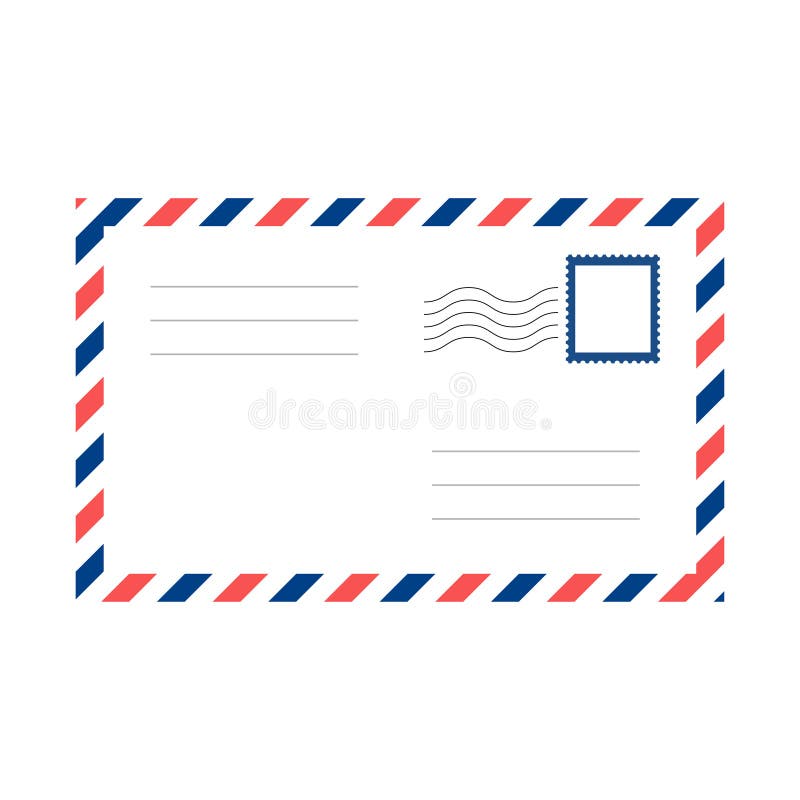 Vector Air Mail Envelope. Blank Postal Envelope Stock Illustration ...