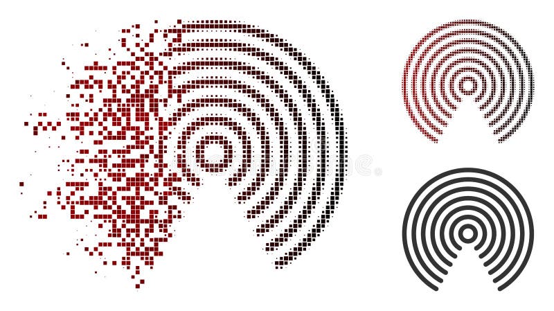 Decomposed Pixel Halftone Airdrop Icon Stock Vector - Illustration of ...
