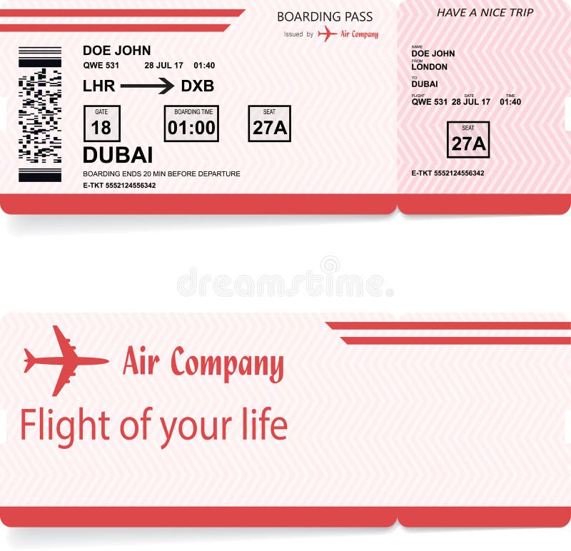Vector Airline Passenger Boarding Pass Ticket Stock Vector ...
