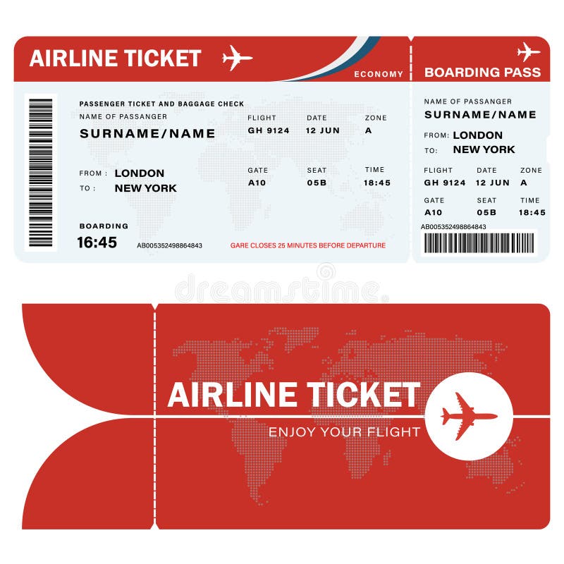 Vector Airline Ticket and Boarding Pass Design Stock Vector ...
