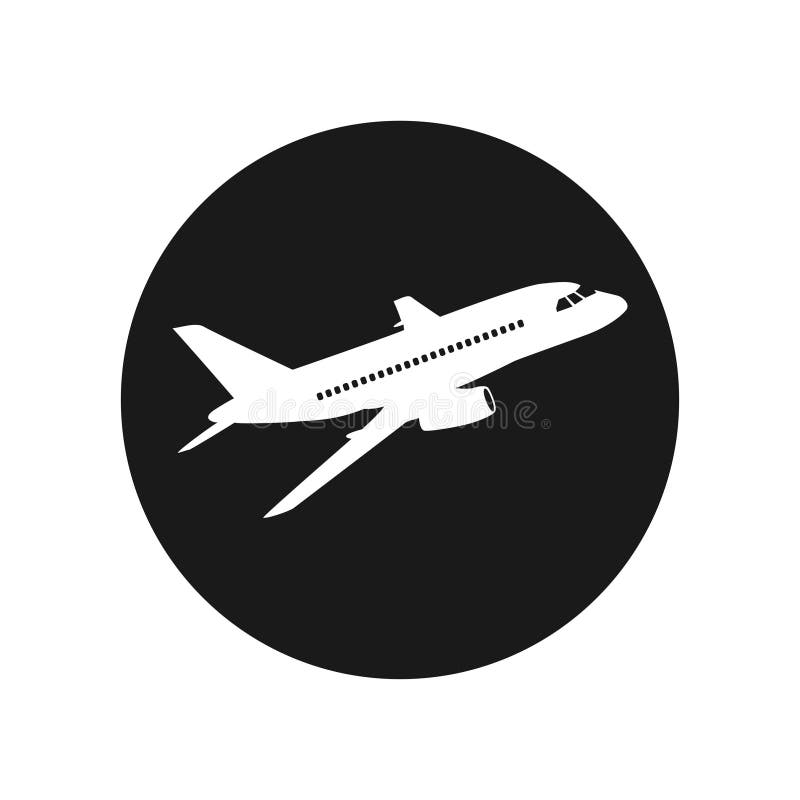 Vector Airliner Icon. Black and White Stock Vector - Illustration of ...