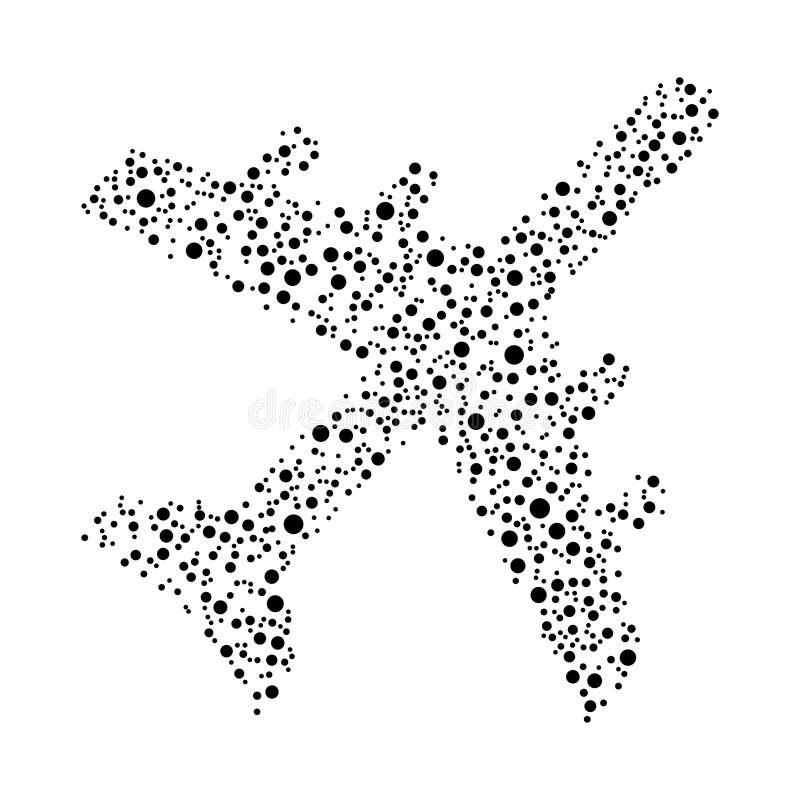 Vector Airplane Icon with Dots Stock Vector - Illustration of aeroplane ...