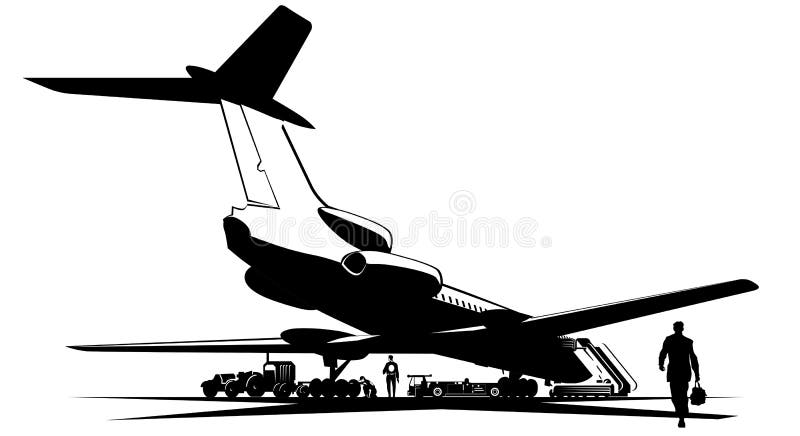 Vector airplane at runway stock vector. Illustration of clip - 8316269