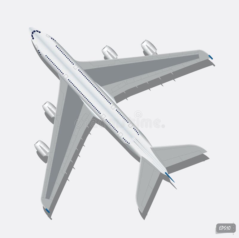 Vector Airplane Top View stock vector. Illustration of icon - 34573587