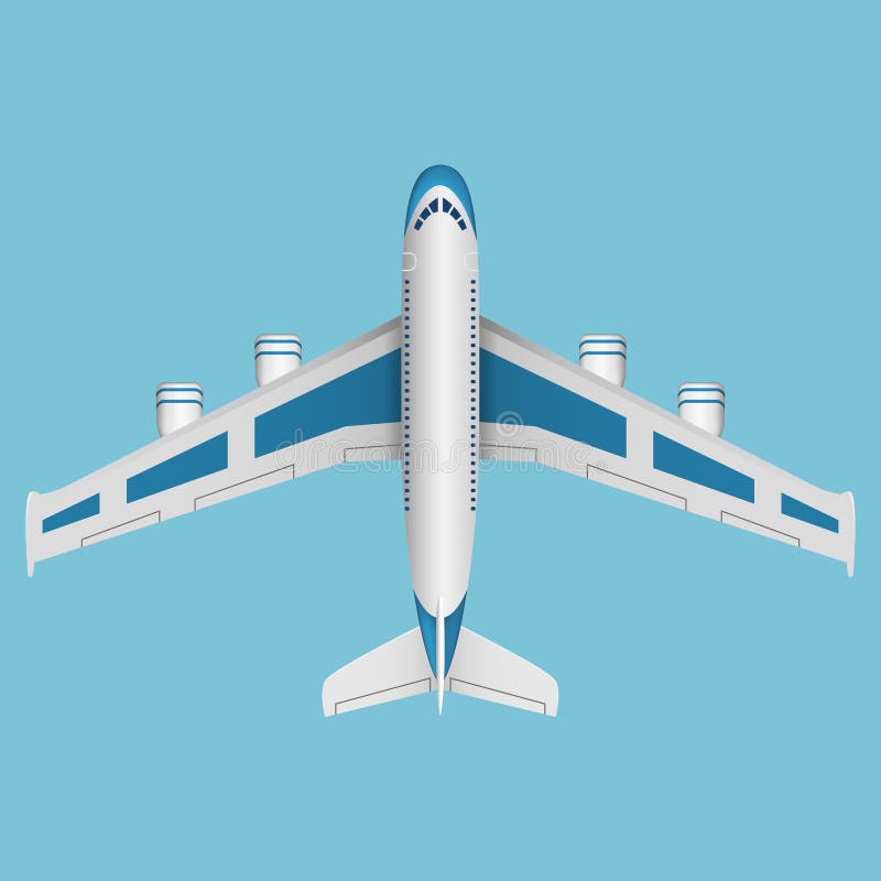 A Vector Airplane Top View. Stock Vector - Illustration of flight ...